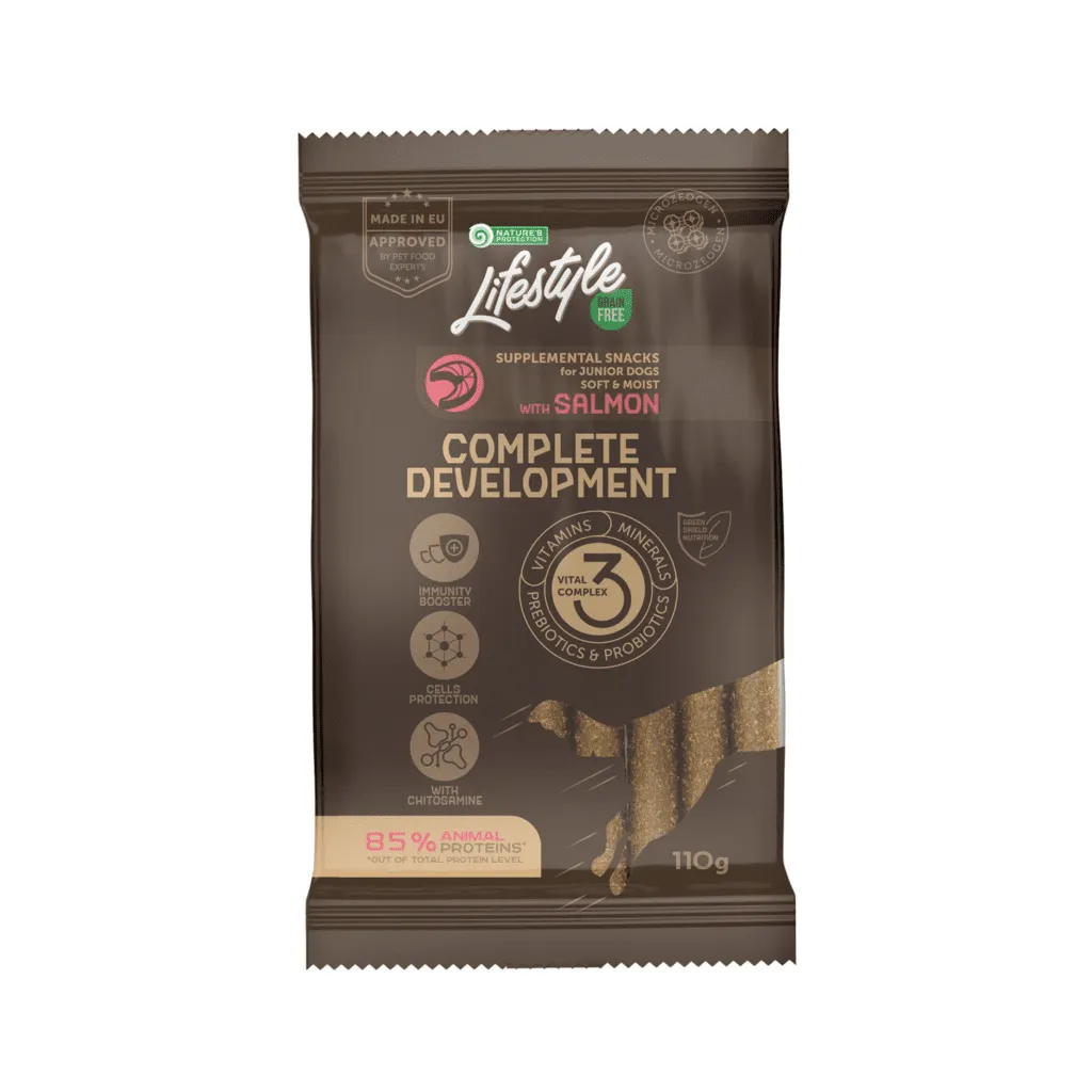 Complementary grain free feed – snacks for junior dogs with white fish ...